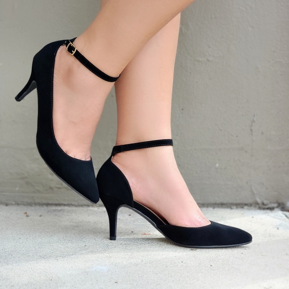 Shoes | Womens Black Ankle Closed Pointed Toe Stiletto Heel Pump | Poshmark